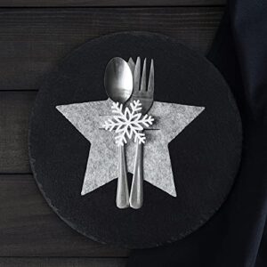 Christmas Cutlery Holders, 12PCS Christmas Silverware Holders Set Non-Toxic Tasteless Cute Knives Forks Spoon Tableware Bags for Dinner Table Setting Christmas Wedding Party Decoration