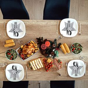 Christmas Cutlery Holders, 12PCS Christmas Silverware Holders Set Non-Toxic Tasteless Cute Knives Forks Spoon Tableware Bags for Dinner Table Setting Christmas Wedding Party Decoration