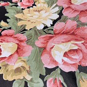 Yifely Vintage Peony Floral Shelving Paper Dark Yellow Peel & Stick Shelf Liner Dresser Drawer Sticker 17.7 Inch by 9.8 Feet