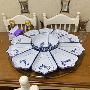 Lazy Susan Turntable, 20/24/27/32in Transparent Glass Rotating Tray For Dining Table, Round Tabletop Swivel Tray Rotatable Serving Plate With Aluminum Alloy Bearing Thick: 8mm (Size : 90cm/36")