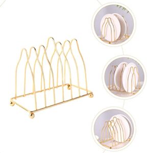 Operitacx Plate Racks Metal Dish Rack Pot Lid Holder Plate Stand Kitchen Cabinet Organizer Drying Rack for Bowl Cup Cutting Board