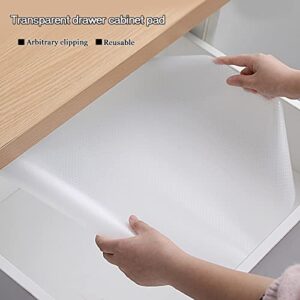 2 Pack Shelf Liner, BetterJonny Non-Adhesive EVA Refrigerator Mat Scalable Cupboard Liner Non Slip Waterproof Clear Kitchen Drawer Shelf Liner for Kitchen Shelf Pantry（17.7 x 59 inch，Clear）