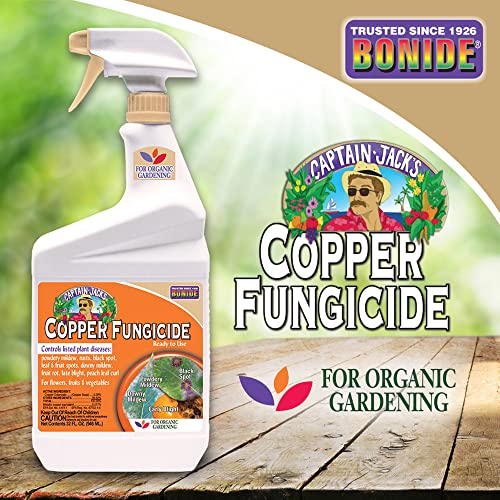 Bonide Captain Jack's Copper Fungicide, 32 oz Ready-to-Use Spray for Organic Gardening, Controls Common Diseases