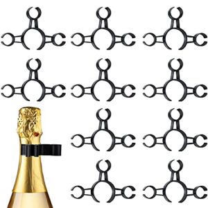 adasea 10 pcs champagne bottle clips wine bottle candle safety clips champagne bottle sparkler triple holder wine bottle candle holder safety clips