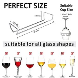 TONLEA 12.2 Inch Wine Glass Holder, Wine Glass Holder Under Shelf,Wine Glass Rack Under Cabinet, Sliver Set of 2