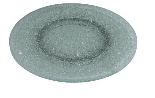 Chintaly Imports Lazy Susan Rotating Tray with Sandwich Glass, 24-Inch, Clear Glass/Sandwich