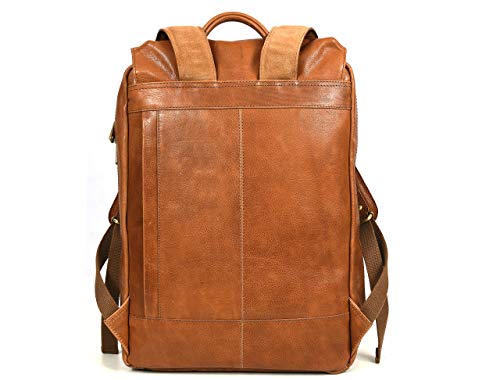 Genuine Leather Chef Knife Bag Retro Backpack | 20+ Slots for Knives and Chef Tools | Hidden Back Pocket for Tablet | Sturdy Knife Bags For Chefs & Culinary Students | Light Brown