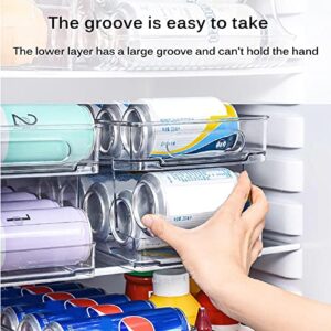 Riipoo Refrigerator Can Dispenser, Stackable Soda Can Organizer for Pantry Cabinet, Beverage Drinks Holder for Refrigerator