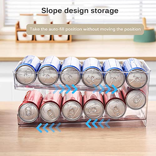 Riipoo Refrigerator Can Dispenser, Stackable Soda Can Organizer for Pantry Cabinet, Beverage Drinks Holder for Refrigerator