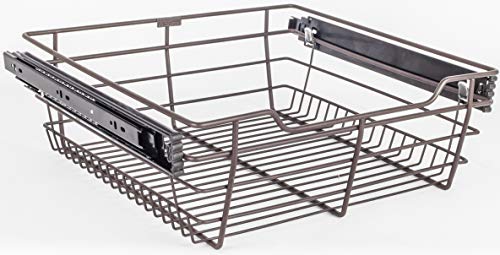 Dark Bronze Closet Pullout Basket 14"D x 17"W x 6"H