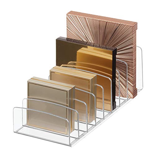 iDesign The Rain Collection Lazy Susan Turntable Organizer, 9" x 9" x 1.5", Clear & BPA-Free Plastic Divided Makeup Palette Cosmetic Organizer, The Clarity Collection – 9.25" x 3.86" x 3.2", Clear