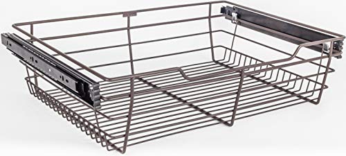 Dark Bronze Closet Pullout Basket 14"D x 23"W x 6"H