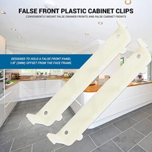 Pair of Rok Hardware Plastic False Front Cabinet Clips, Screws Included, R3307