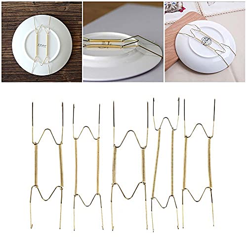 Dish Display Plate Hangers,6/7/8/10/12/14/16 Inch Invisible Wall Plate Hangers Stainless Decorative Wire Plate Hangers for Antique Plates,Art(6 inch)