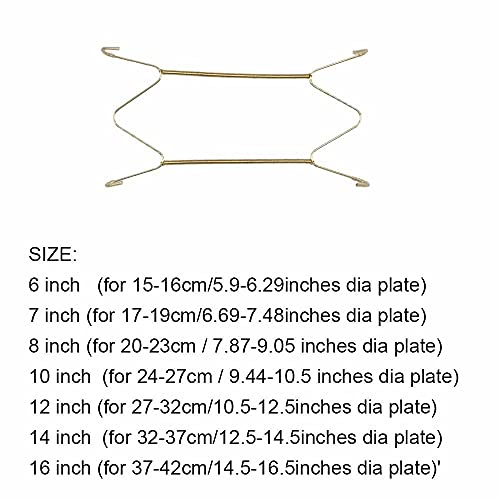 Dish Display Plate Hangers,6/7/8/10/12/14/16 Inch Invisible Wall Plate Hangers Stainless Decorative Wire Plate Hangers for Antique Plates,Art(6 inch)