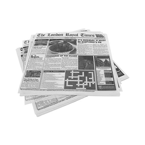 12" x 12" White Food-Safe London Newsprint Liner, by GET 4-TN1000 (Pack of 1000)