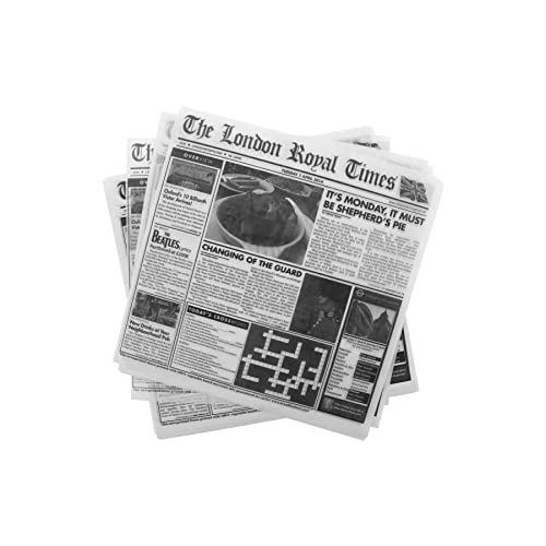 12" x 12" White Food-Safe London Newsprint Liner, by GET 4-TN1000 (Pack of 1000)