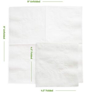 [500 Pack] White Beverage Napkins 1-Ply Cocktail Napkins, Restaurant Bar Paper Napkins