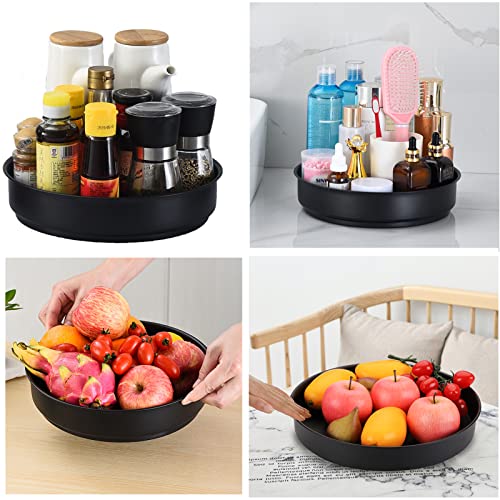 Yopay 2 Pack Stainless Steel Lazy Susan, 9 Inch/ 12 Inch Black Pantry Turntable Organizer, Round Rotating Countertop Spice Bins for Cabinets, Shelf, Bathroom, Kitchen, Refrigerator