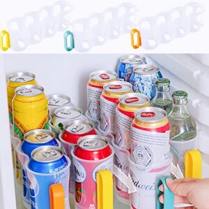 ojdxdy 3pack portable soda can organizer for refrigerator 4 section fridge organizer bins with handle clear plastic freezer drink beverage holder dispenser beer can holder fridge storage sliding rack