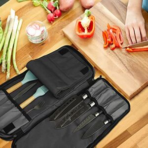 Knife Roll, Chef Knife Roll Bag, Chef Knife Storage Case With Plenty Of Room, Durable Knife Bag , Knives and Kitchen Utensils Wrap Holders Organizer for Professional Chef and Culinary School Student