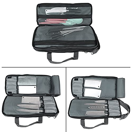 Knife Roll, Chef Knife Roll Bag, Chef Knife Storage Case With Plenty Of Room, Durable Knife Bag , Knives and Kitchen Utensils Wrap Holders Organizer for Professional Chef and Culinary School Student