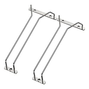 wine glass rack, 2 pack 10.6″ stemware rack, wine glass holder under shelf single rail for bar kitchen