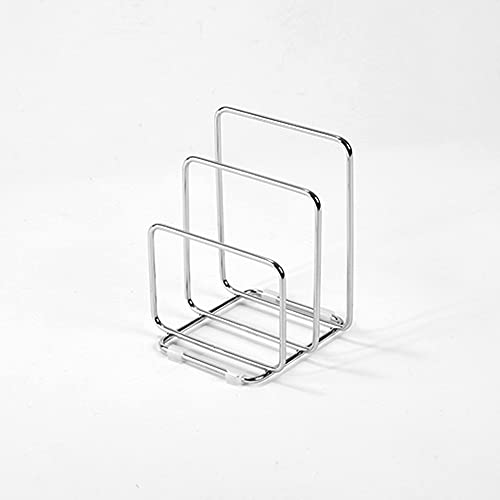 Stainless Steel Mini Storage Tray Cutting Board Organizer Stand Rack for Kitchen, Organizer Divider Holder with 2 slots for skillets, Chopping Board, pot lid, baking sheet