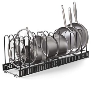 Vdomus Extensible Pot Rack Organizer with 4 DIY Methods Black & Adjustable 3 DIY Methods Pots and Pans Shelf