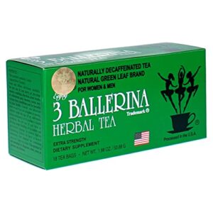 3 Ballerina Tea Extra Strength 18 Tea Bags, drink, 36 Count, (Pack of 2)