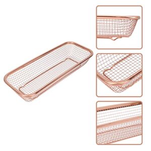 Cabilock Desktop Utensil Basket Utensil Drawer Organizer Chopsticks Storage Basket Cutlery Tray Silverware Flatware Kitchen Utensil Cutlery Tray for Home Shop Rose Gold