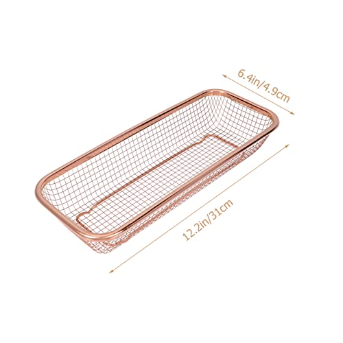 Cabilock Desktop Utensil Basket Utensil Drawer Organizer Chopsticks Storage Basket Cutlery Tray Silverware Flatware Kitchen Utensil Cutlery Tray for Home Shop Rose Gold