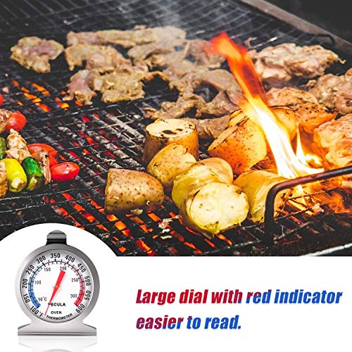 Oven Thermometer 50-300°C/100-600°F, Oven Grill Fry Chef Smoker Thermometer Instant Read Stainless Steel Thermometer Kitchen Cooking Thermometer