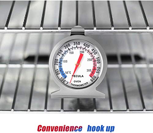 Oven Thermometer 50-300°C/100-600°F, Oven Grill Fry Chef Smoker Thermometer Instant Read Stainless Steel Thermometer Kitchen Cooking Thermometer