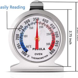 Oven Thermometer 50-300°C/100-600°F, Oven Grill Fry Chef Smoker Thermometer Instant Read Stainless Steel Thermometer Kitchen Cooking Thermometer