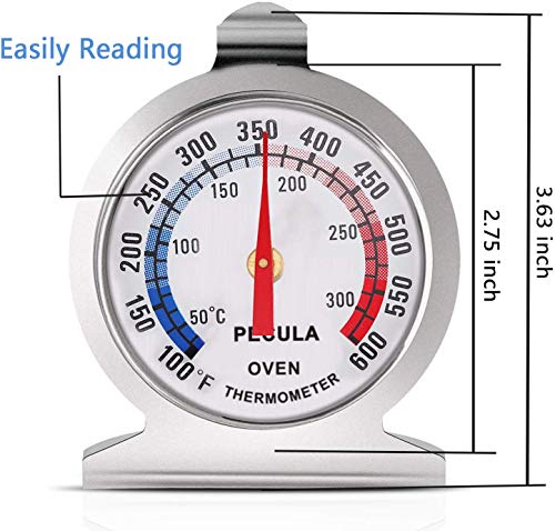 Oven Thermometer 50-300°C/100-600°F, Oven Grill Fry Chef Smoker Thermometer Instant Read Stainless Steel Thermometer Kitchen Cooking Thermometer