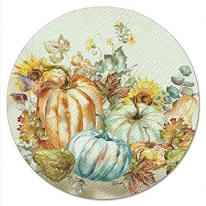 counterart harvest pumpkins & sunflowers 4mm heat tolerant tempered glass lazy susan turntable 13″ diameter cake plate condiment caddy pizza server