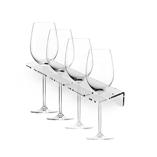 Wine Glass Rack|Stemware Holder|Acrylic 2 pieces Wine Glass Organizer Glasses Storage Hanger for Bar Kitchen (Clear)