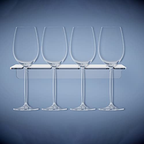 Wine Glass Rack|Stemware Holder|Acrylic 2 pieces Wine Glass Organizer Glasses Storage Hanger for Bar Kitchen (Clear)