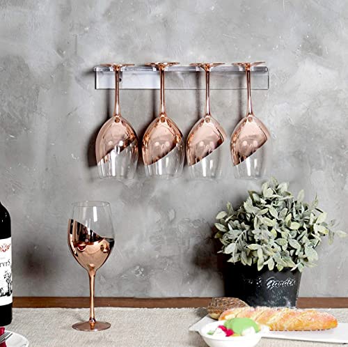 Wine Glass Rack|Stemware Holder|Acrylic 2 pieces Wine Glass Organizer Glasses Storage Hanger for Bar Kitchen (Clear)