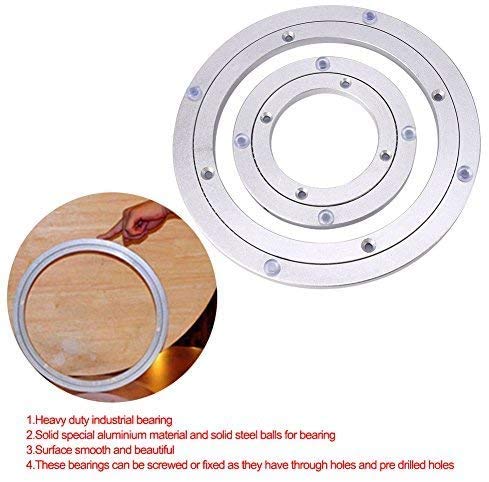 Heavy Duty Aluminium Alloy Rotating Bearing Turntable Round Dining Table Smooth Swivel Plate ( Size:4Inch )