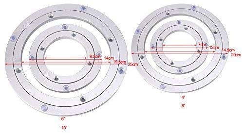 Heavy Duty Aluminium Alloy Rotating Bearing Turntable Round Dining Table Smooth Swivel Plate ( Size:4Inch )