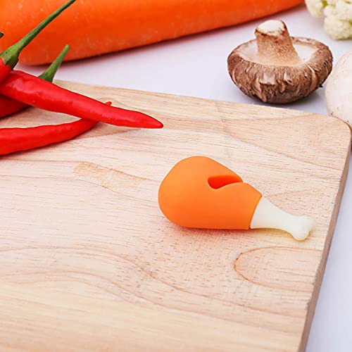 QWDLID 6 Pieces Spill-proof Lid Lifter Silicone Heat Resistant Holder Keep The Lid Open Cooking Helpers Creative Carrot Chili Chicken Drumstick Shape Release Steam Kitchen Gadgets for Cooking