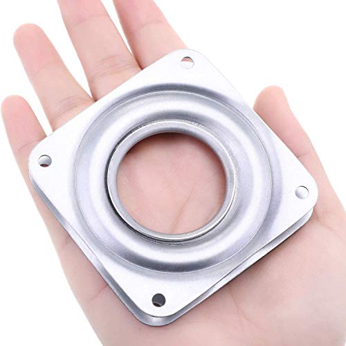 4" Lazy Susan Square Lazy Susan Turntable Bearings Rotating Bearing Plate Steel Ball Bearing Rotating Tray with 150 Pound Capacity, 5/16 Inch Thick