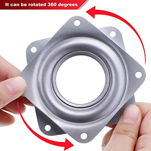 4" Lazy Susan Square Lazy Susan Turntable Bearings Rotating Bearing Plate Steel Ball Bearing Rotating Tray with 150 Pound Capacity, 5/16 Inch Thick