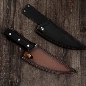 8" Straight Knife Sheath, Vertical Knife Sheaths Belt Leather Knife Sheath Holder for 8'' Kitchen Chef Knife