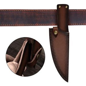 8" Straight Knife Sheath, Vertical Knife Sheaths Belt Leather Knife Sheath Holder for 8'' Kitchen Chef Knife