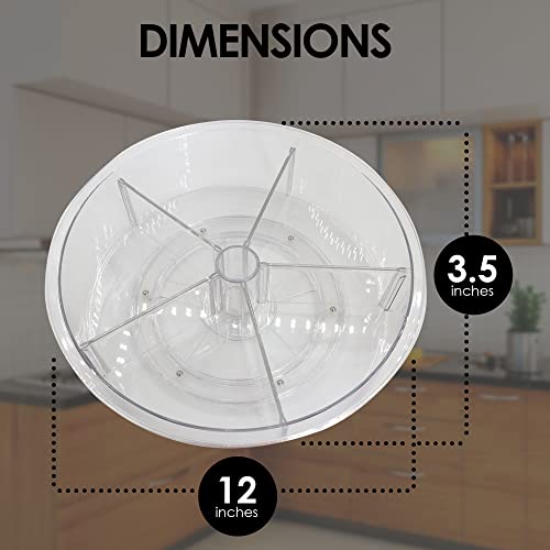 Lazy Susan, Cabinet Organizer, Divided Spinning Storage Container Kitchen Organizer for Cabinets, Pantry, Countertops, Fridge, Bathroom, Turntable Spice Rack for The Kitchen Cupboard