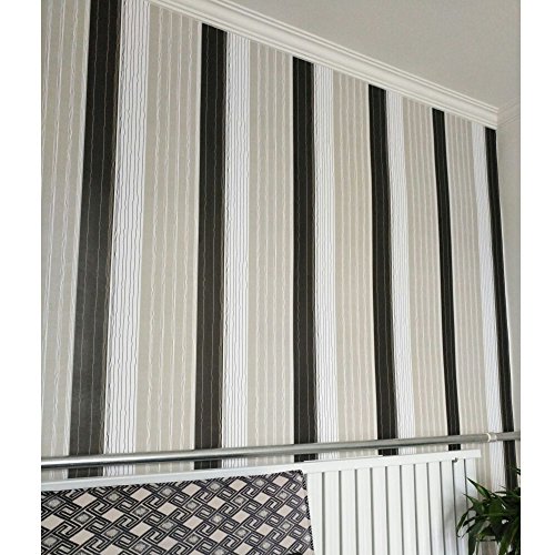 Yifely Black White Striped Furniture Paper Self-Adhesive Shelf Liner Countertop Sticker 17x118 Inches