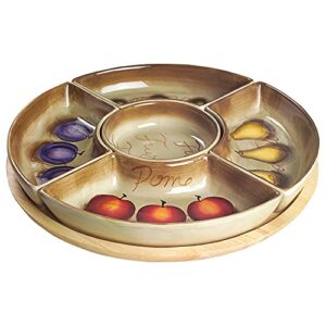 tabletops unlimited fruition 6 pc lazy susan (4 sides, 1 center, base)